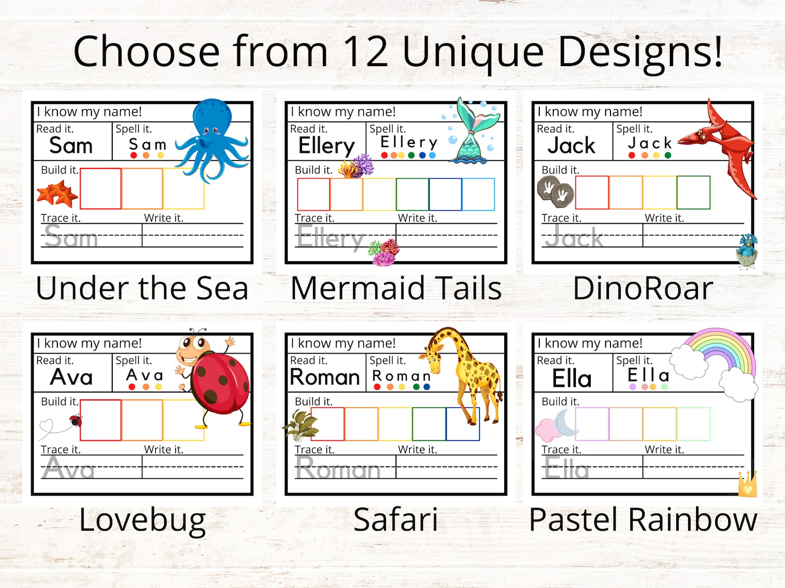 Dry Erase Name Mat, Montesorri Activity to Learn to Spell and Write ...