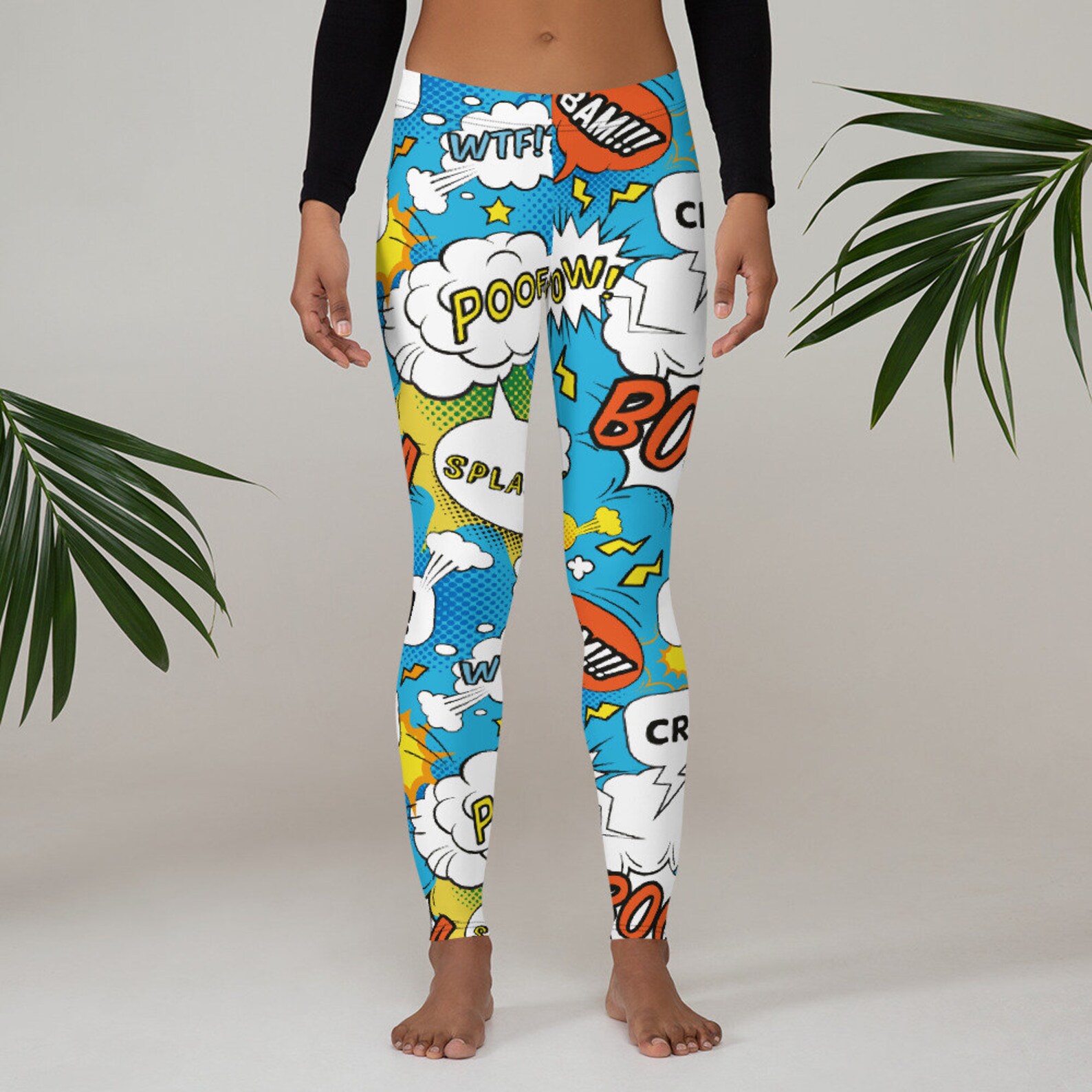 Comic Leggings Comic Book Leggings Comic Book Style Leggings Super Hero ...