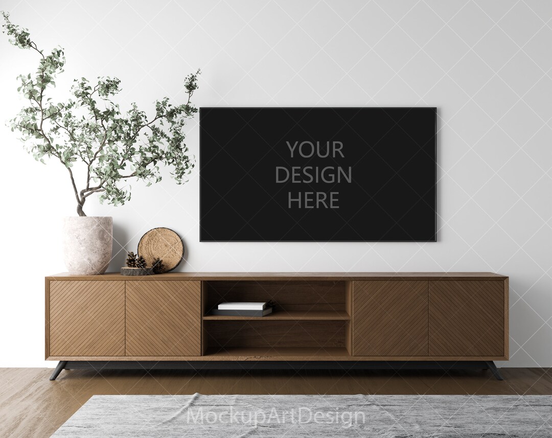Mockup TV Frame Digital Mockup Home Interior Wall TV Art Mockup Living ...