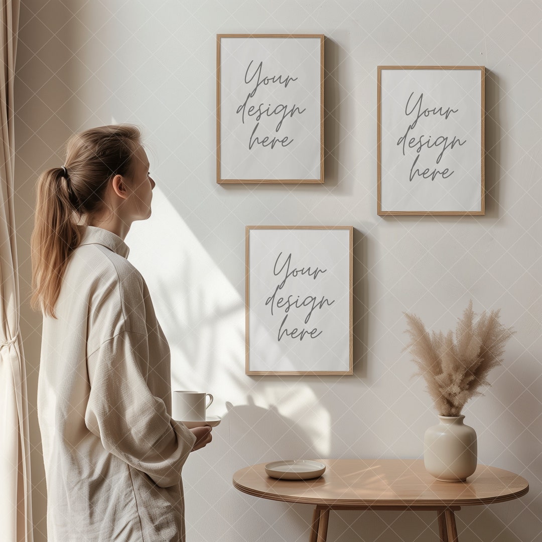 Canva Frame Mockup With Person PSD Frame Mockup ISO A3 Frames Mockup ...