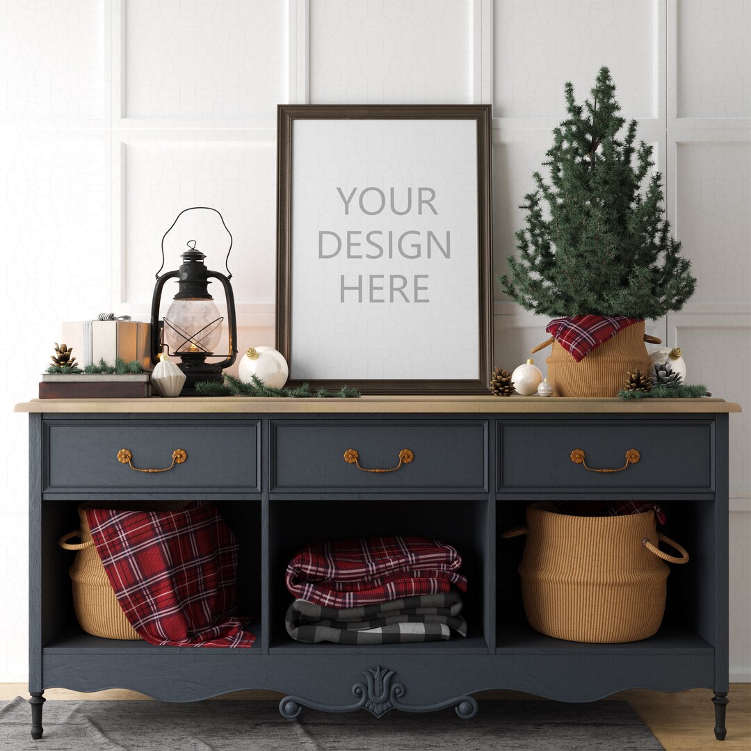 Christmas Mockup, Vertical Digital Frame Mockup, Winter Mockup, Holiday ...