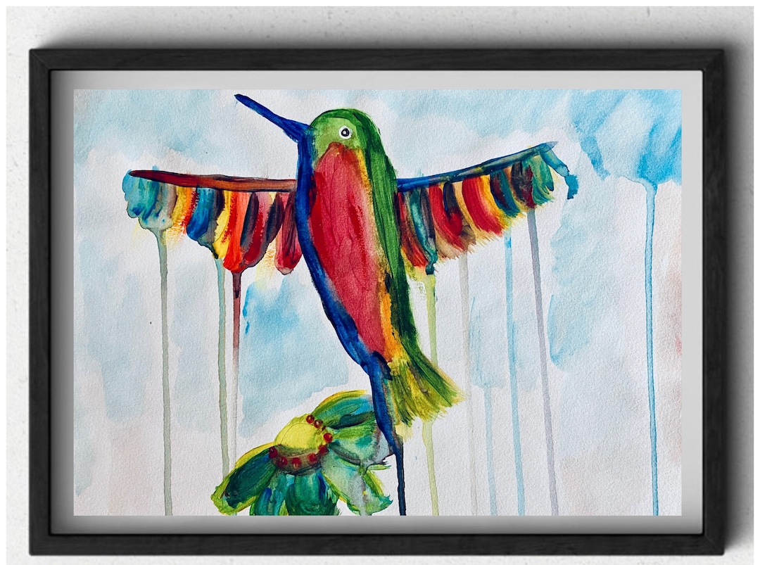 Freedom Hummingbird Flying in the Sky Bird in Flight Original ...