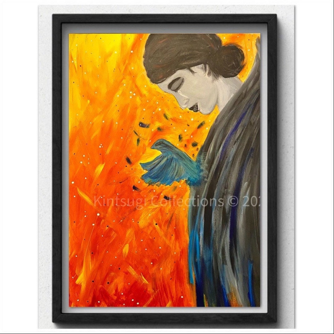 Phoenix Rising | Ascending Spirit | Original Art Print | Home Office ...