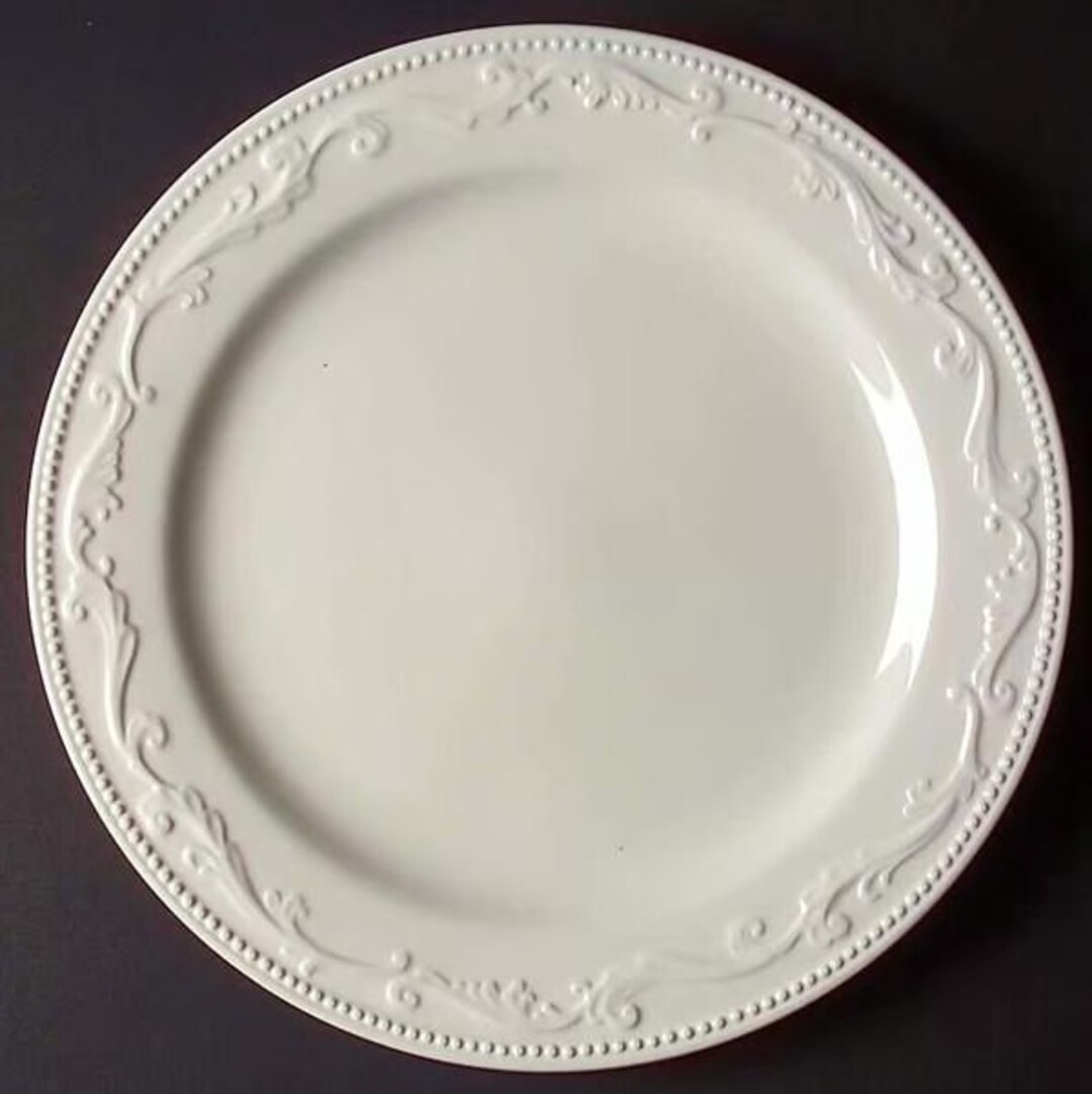4 Oversized Dinner PLATES, Chop Plates / MESA Msa8 / Creamy White ...