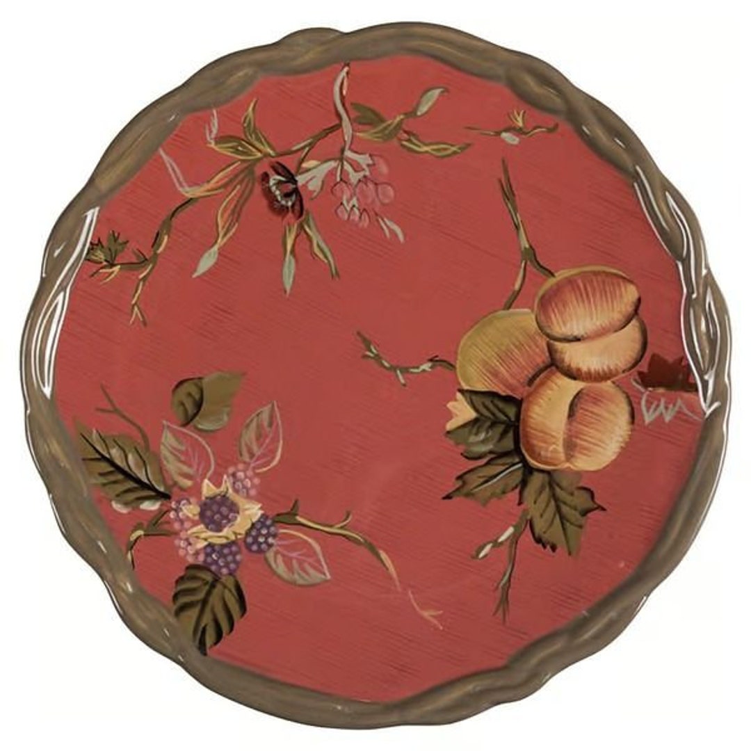 4 Dinner PLATES / TRACY Octavia Hill Collection Glossy GLAZED / Red ...