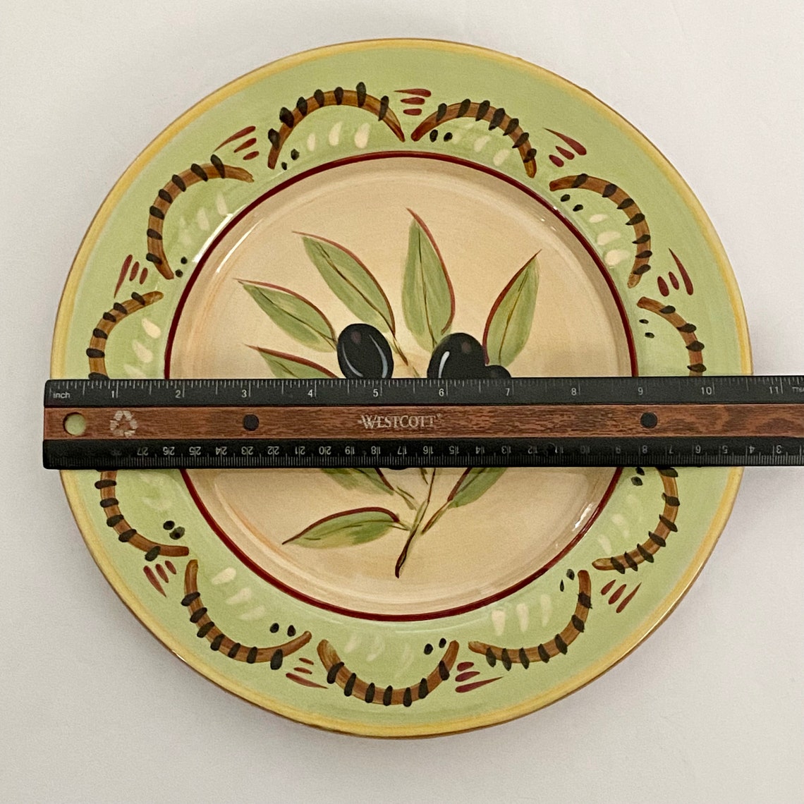4 Dinner PLATES / HAUSENWARE Black Olives / Beige, Brown Yellow Black ...
