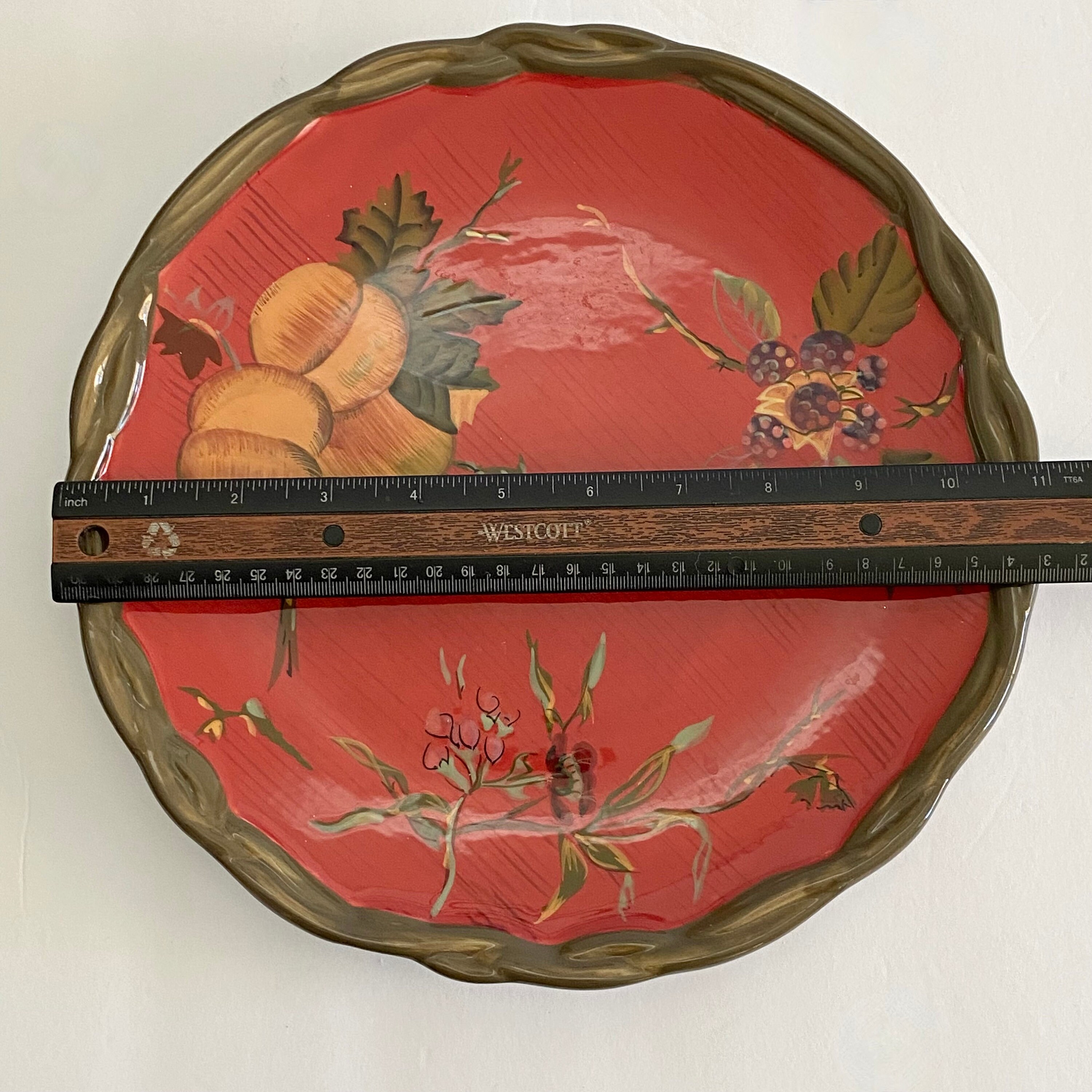 4 Dinner PLATES / TRACY Octavia Hill Collection Glossy GLAZED / Red ...