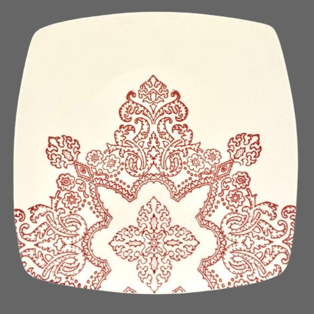 6 Square Dinner PLATES / COVENTRY Bijou Two Fine China / Creamy White ...