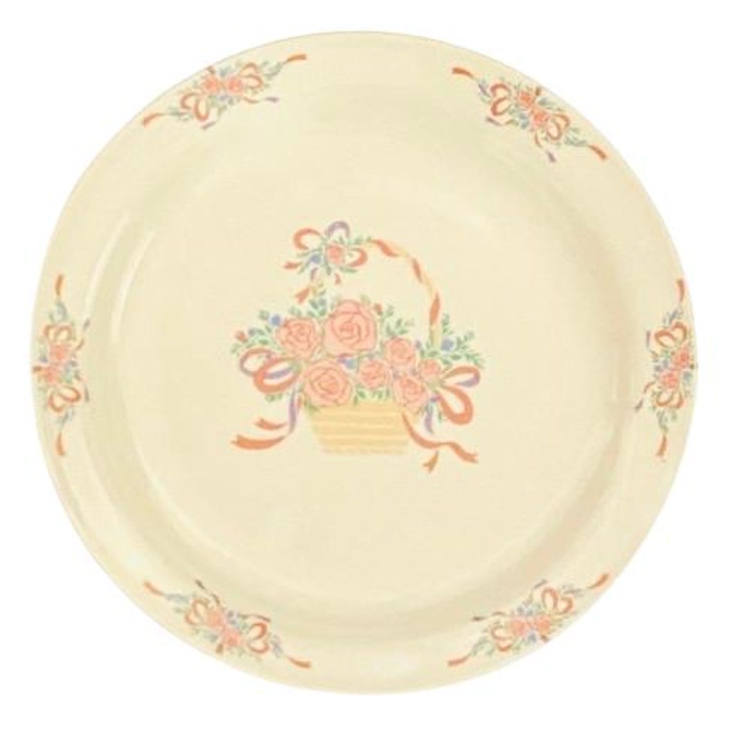 4 Appetizer Small PLATES / TRISA / Cream Pink Green / Flowers Roses ...