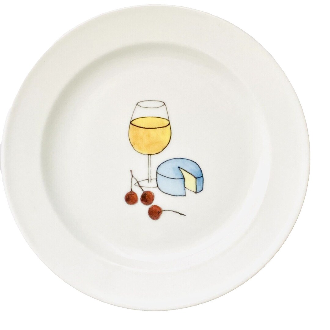 4 Appetizer Side Plates / URSULA DODGE for SIGNATURE Wine and Cheese ...