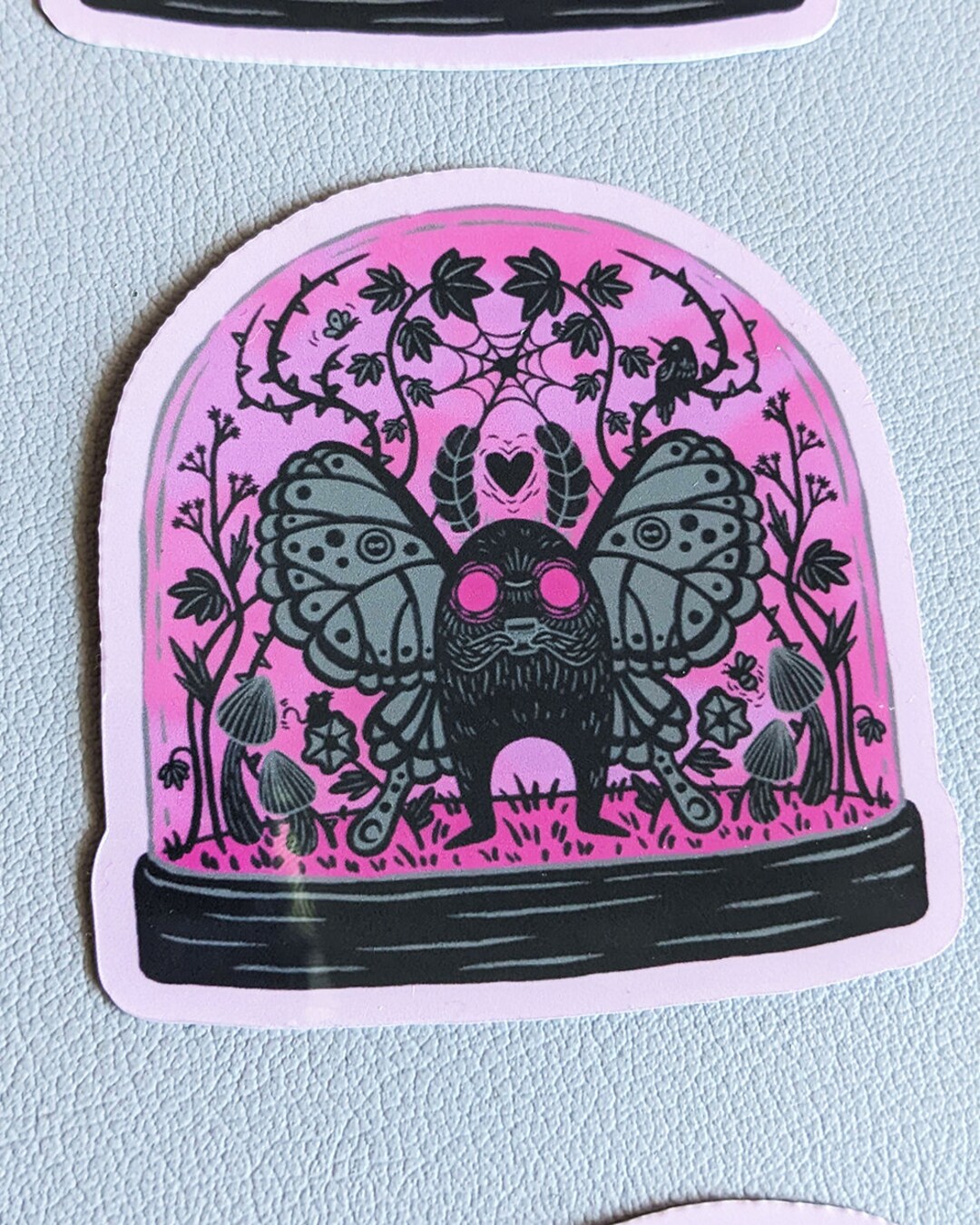 Pastel Mothman Bunker Terrarium Glossy Vinyl Cryptid Sticker - Etsy
