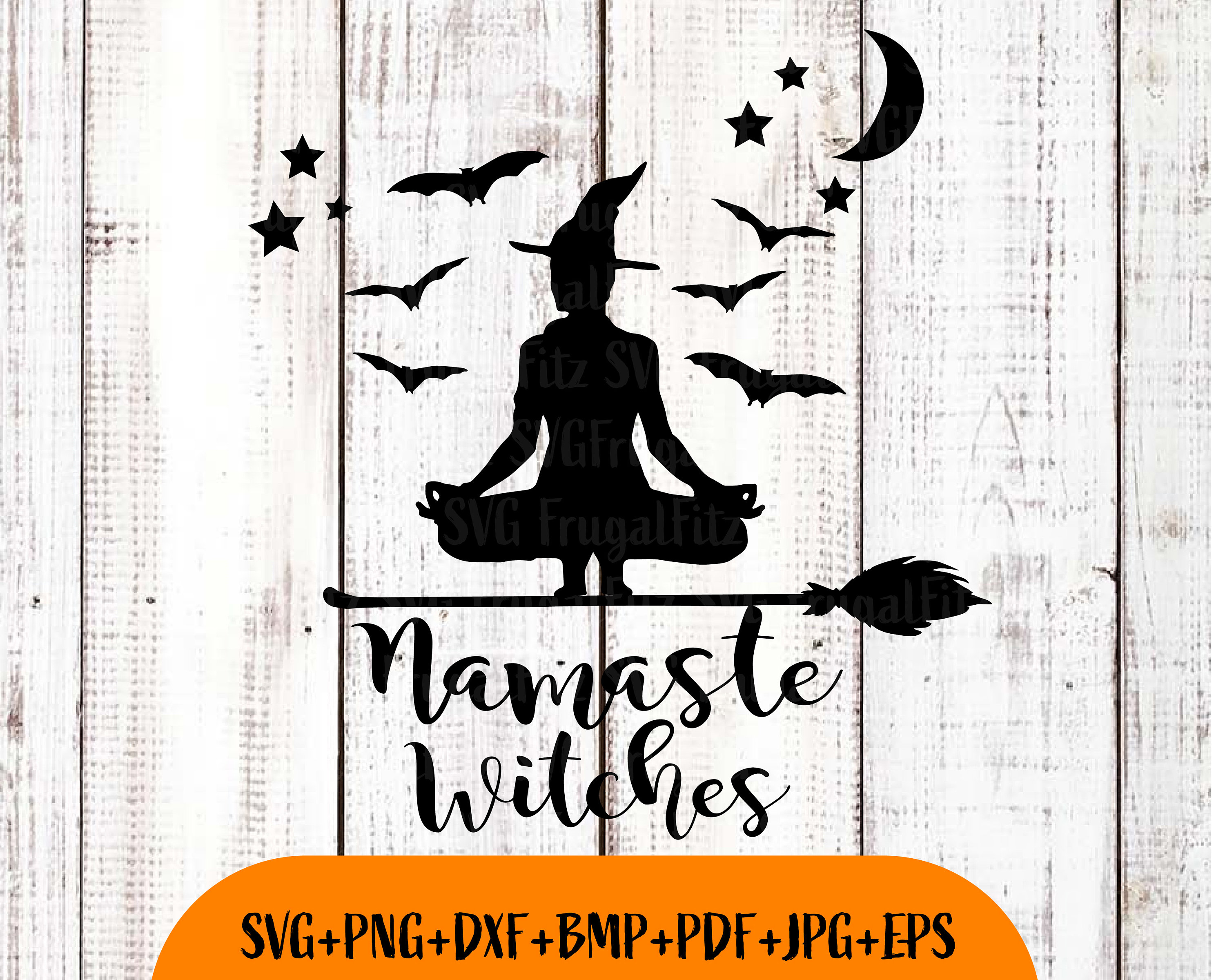 Namaste Witches SVG Yoga Witch Png Witch Riding Broom Cut | Etsy