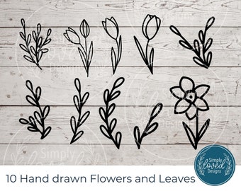 Wildflower SVG Cut File Hand Drawn Svg Doodle Flower Clip | Etsy