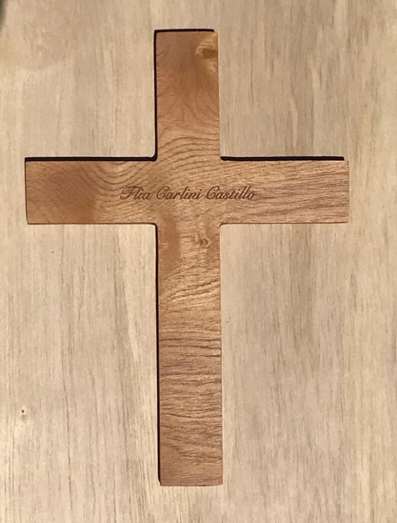 Laser Cut Wood Cross Personalized | Etsy
