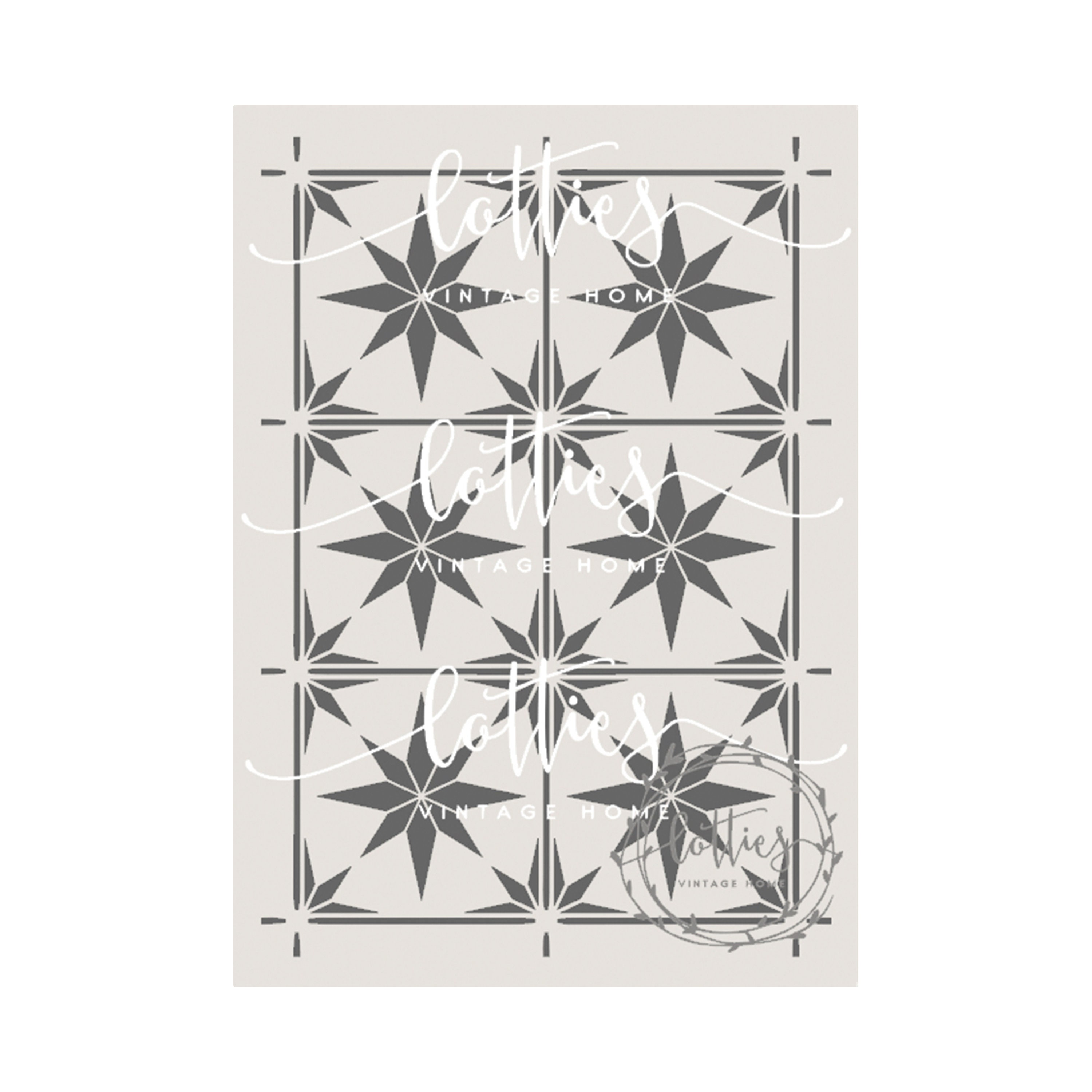 A4 Stencil VICTORIAN STARBURST TILES Vintage Fabric - Etsy
