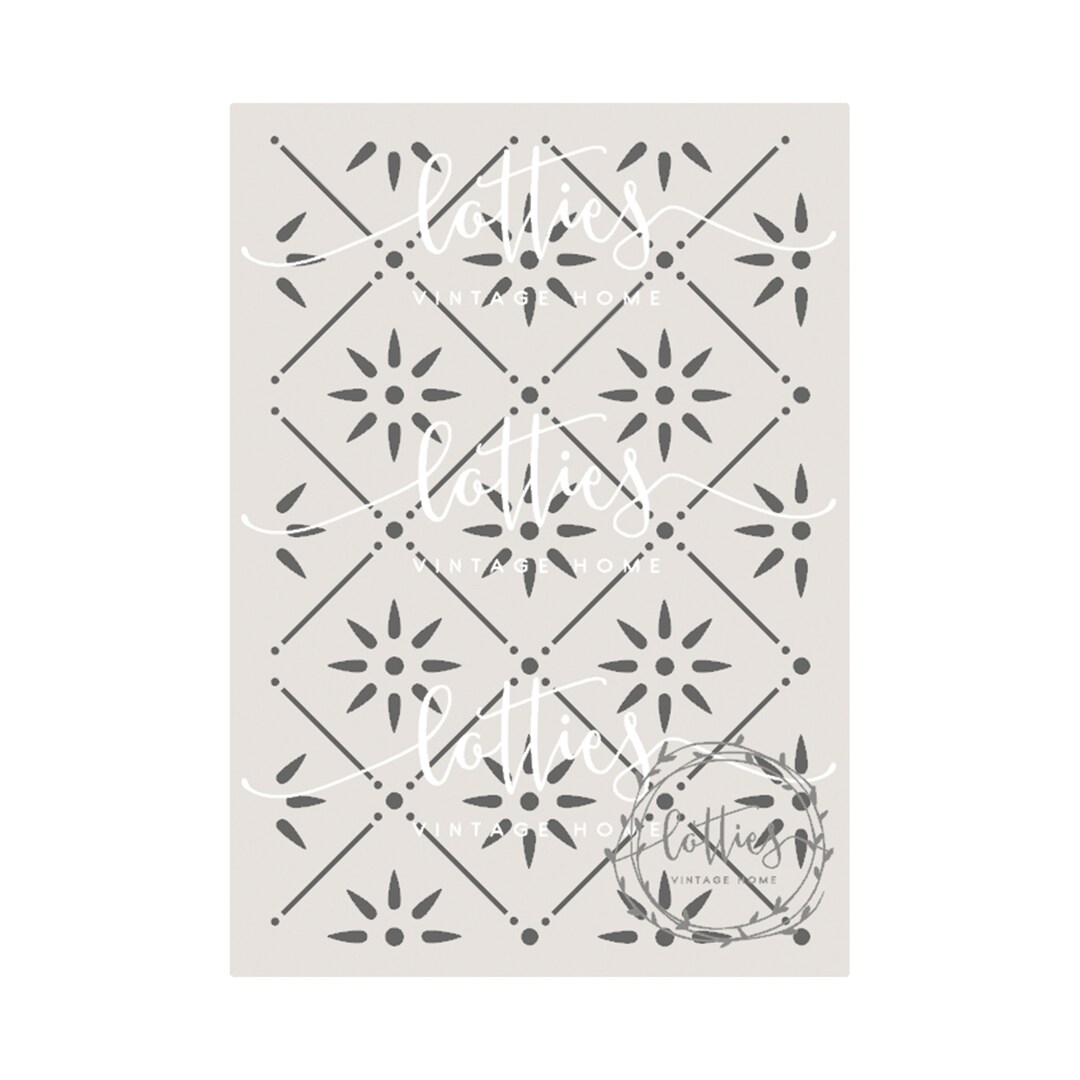 A4 Stencil - VICTORIAN TILE PATTERN - Vintage - Fabric Crafts Furniture ...
