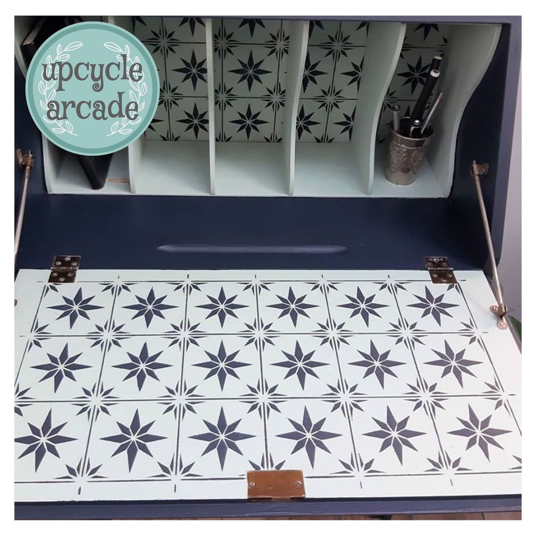 A4 Stencil - VICTORIAN STARBURST TILES - Vintage - Fabric Crafts ...