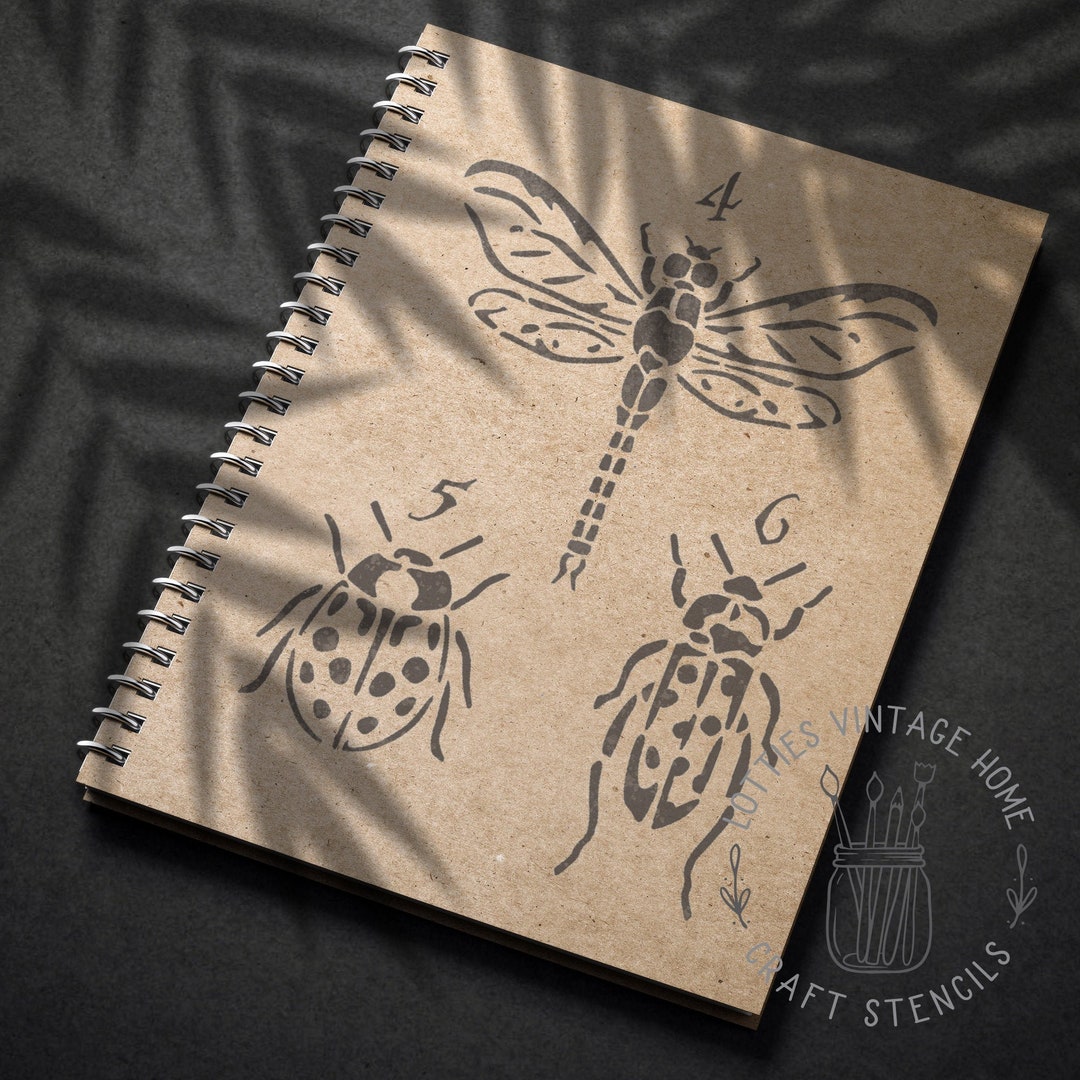 A5 Stencil INSECT COLLECTION - Furniture Fabric Shabby Chic Crafts ...