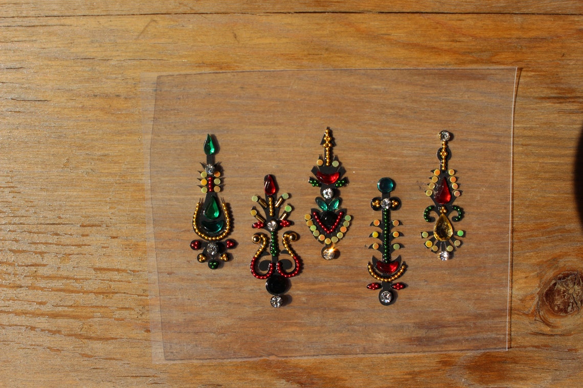 Red Black Green Yellow Empress Bindi Variety Pack - Etsy