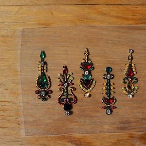 Red Black Green Yellow Empress Bindi Variety Pack - Etsy