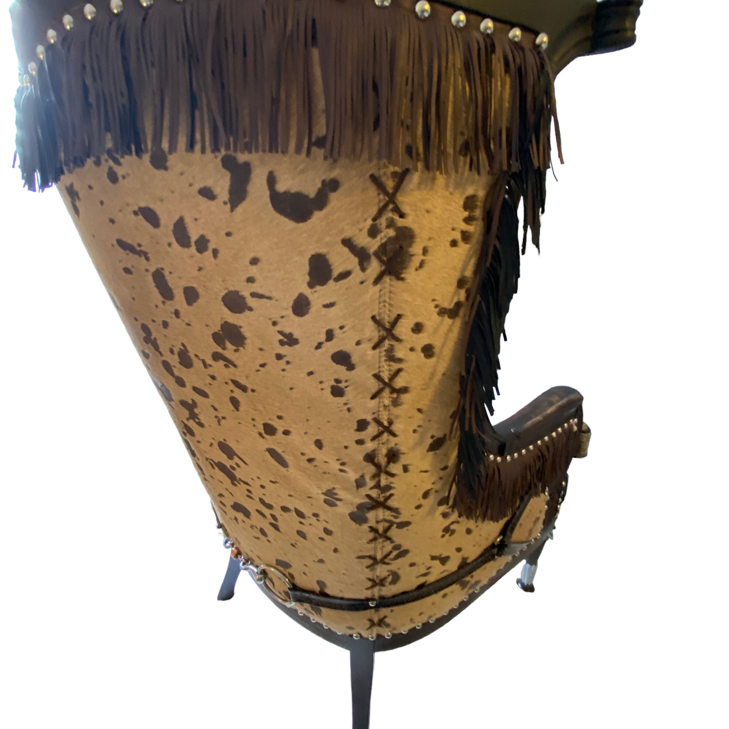 Western Chair Leather Cowboy Fringe Cowgirl Southwestern Cowhide ...