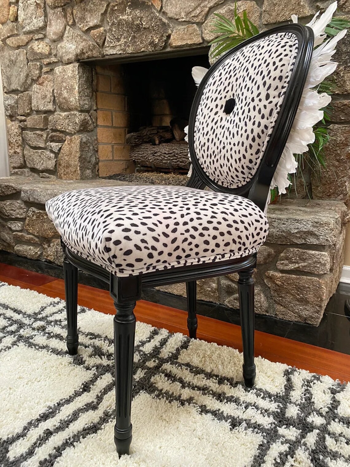 Black Eyed Susie Chair: One of A Kind French Side Chair Honey Bee ...