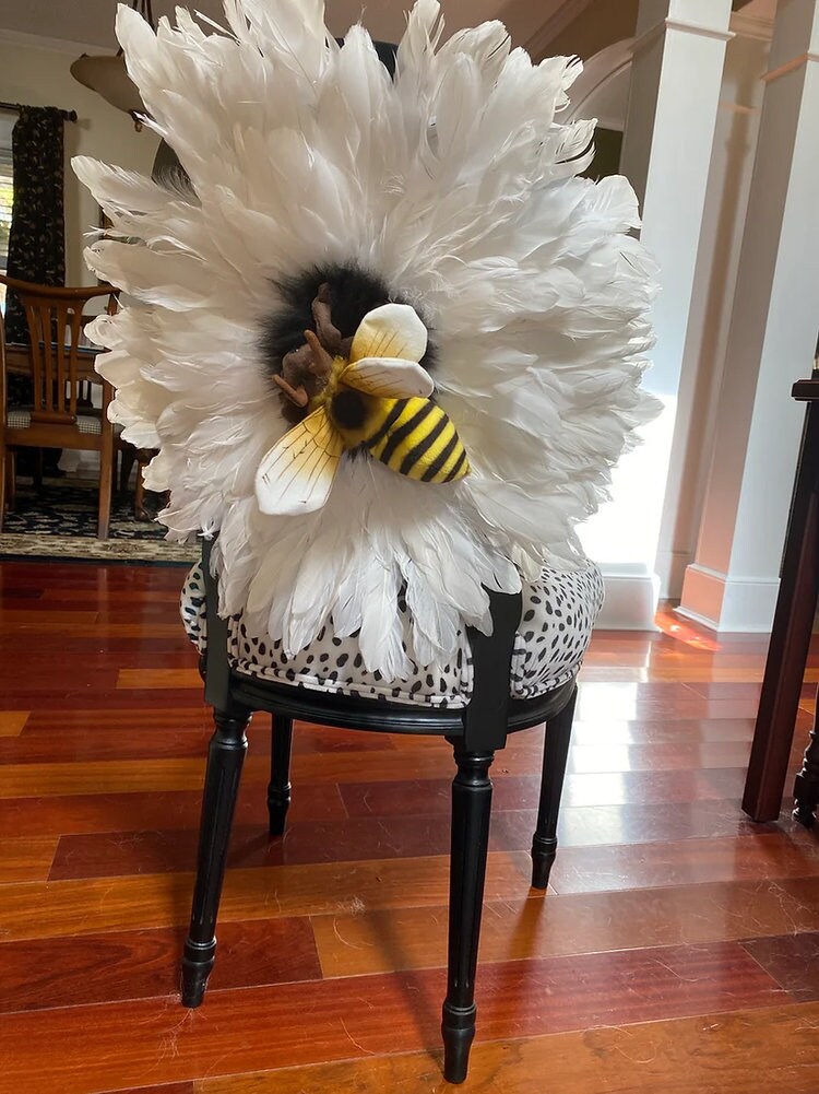 Black Eyed Susie Chair: One of A Kind French Side Chair Honey Bee ...
