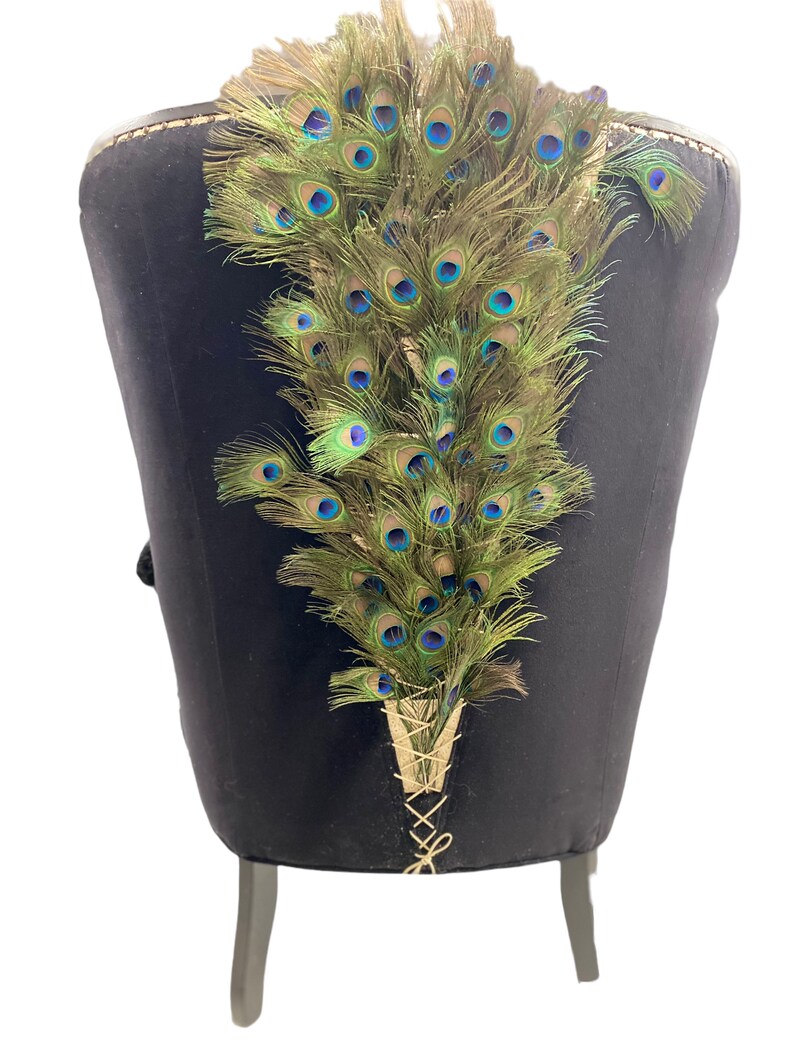 Peacock Feather Accent Chair – Black Suede, Sheepskin, Hand-painted - Etsy