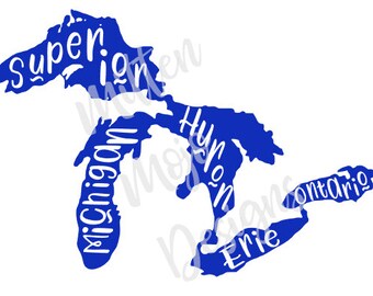 Michigan and Great Lakes Svg - Etsy