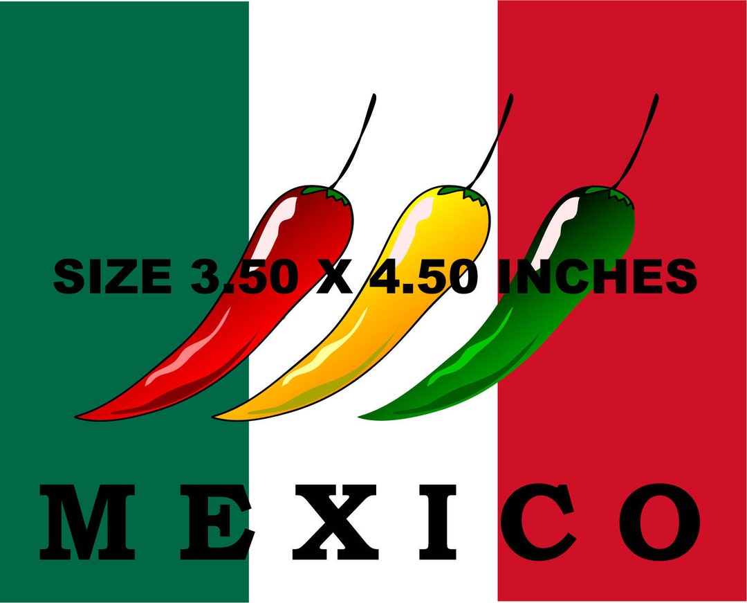 Mexican Flag Sticker Decal,mexico Chiles Flag, Bandera De Mexico, 3.5 X ...