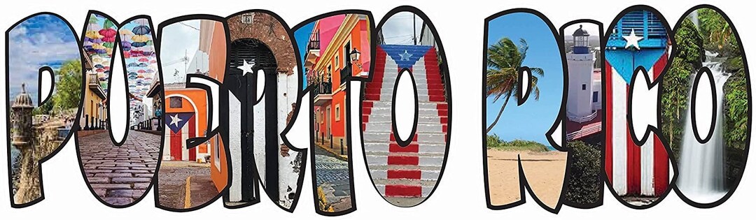 Puerto Rico Sticker Flag Decal Puerto Rican Letters Car Sticker Laptop ...