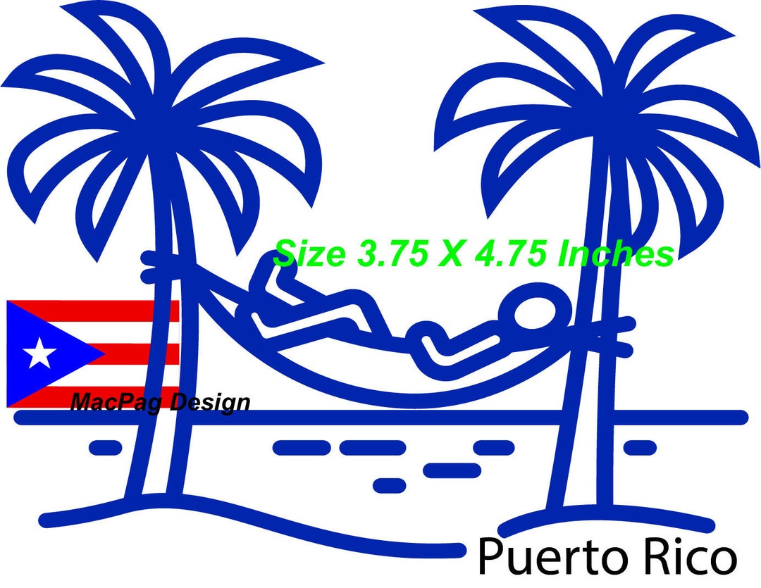 Puerto Rico Flag Sticker Decal, Bandera De Puerto Rico, Relaxing Beach ...