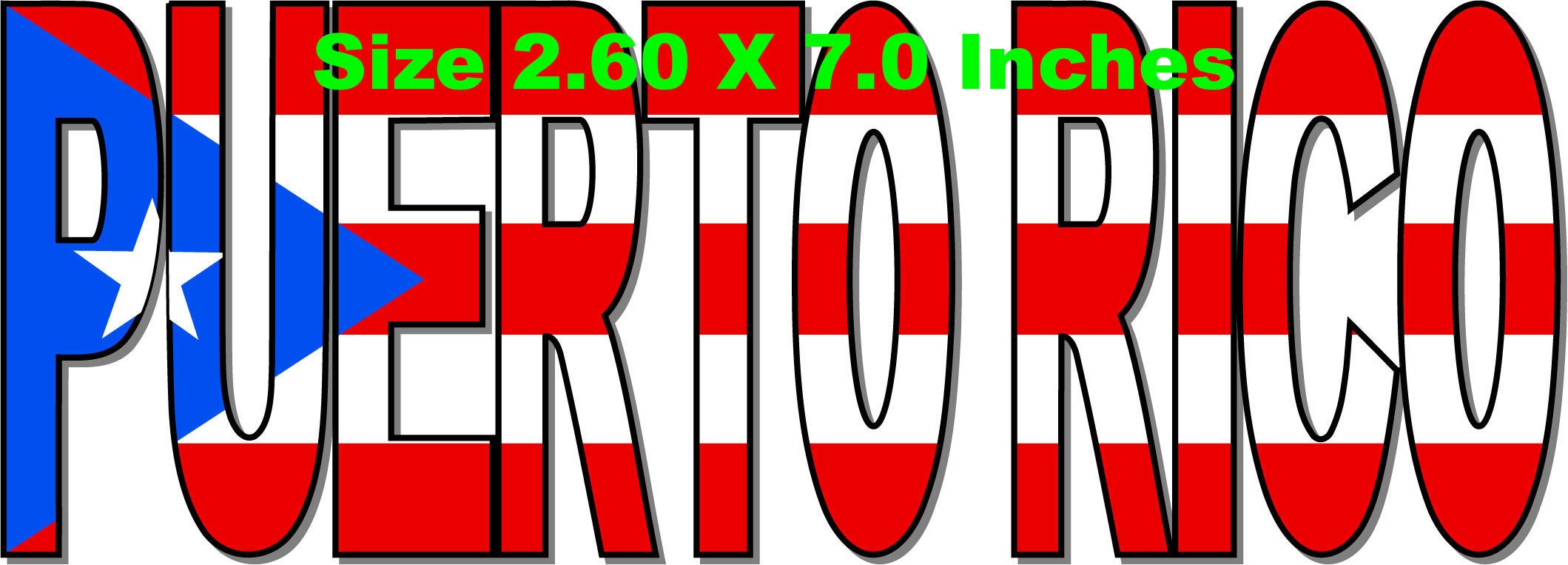 Puerto Rico Sticker Flag Decal Puerto Rican Letters Car Sticker Laptop ...