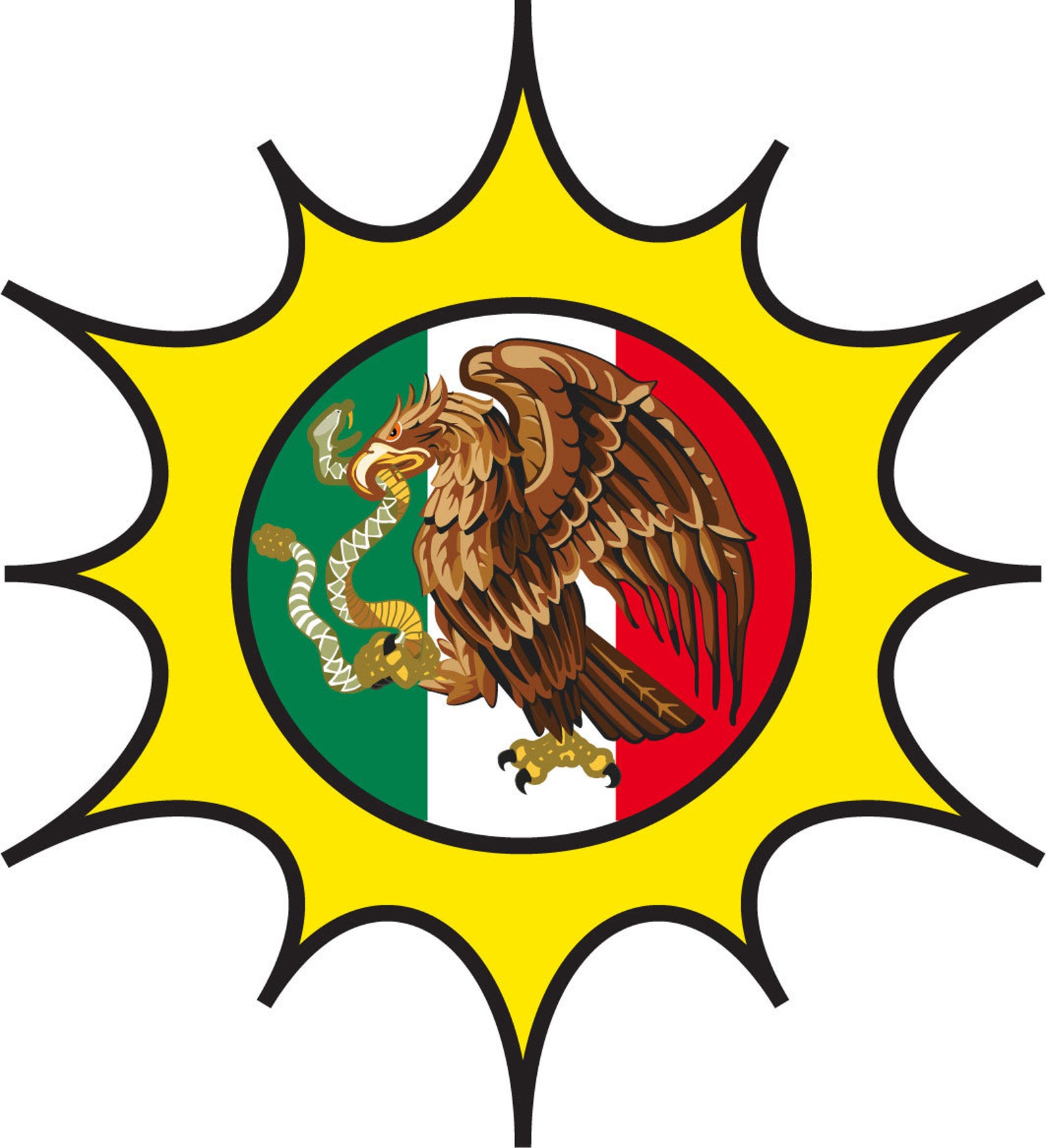 Mexico Flag Sticker Decal, Mexican Sun Flag , Bandera De Mexico, Mexico ...