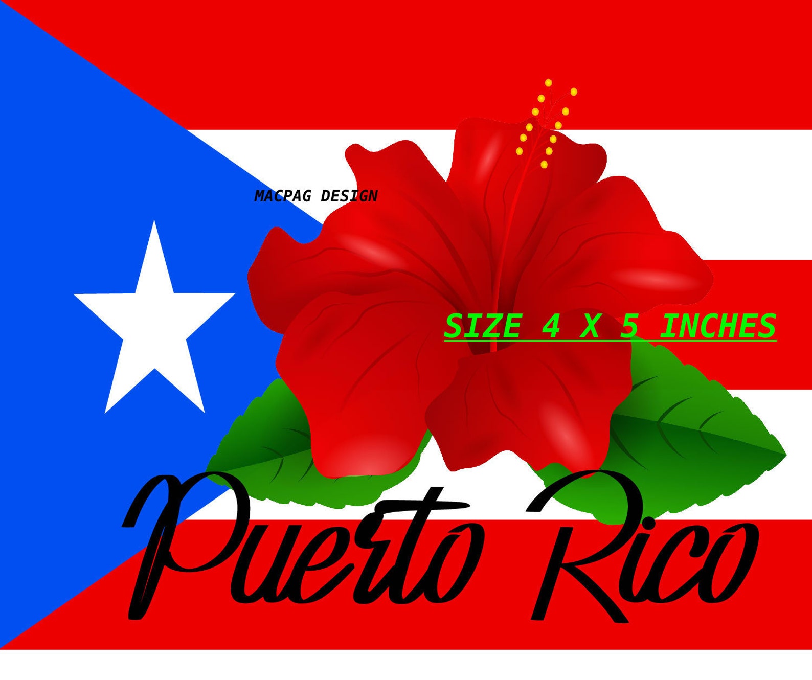 Puerto Rico Flag Sticker Decal, Bandera De Puerto Rico, Hibiscus Flower ...