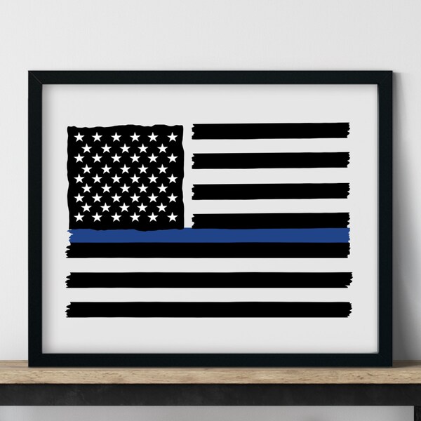 Thin Blue Line Poster - Etsy