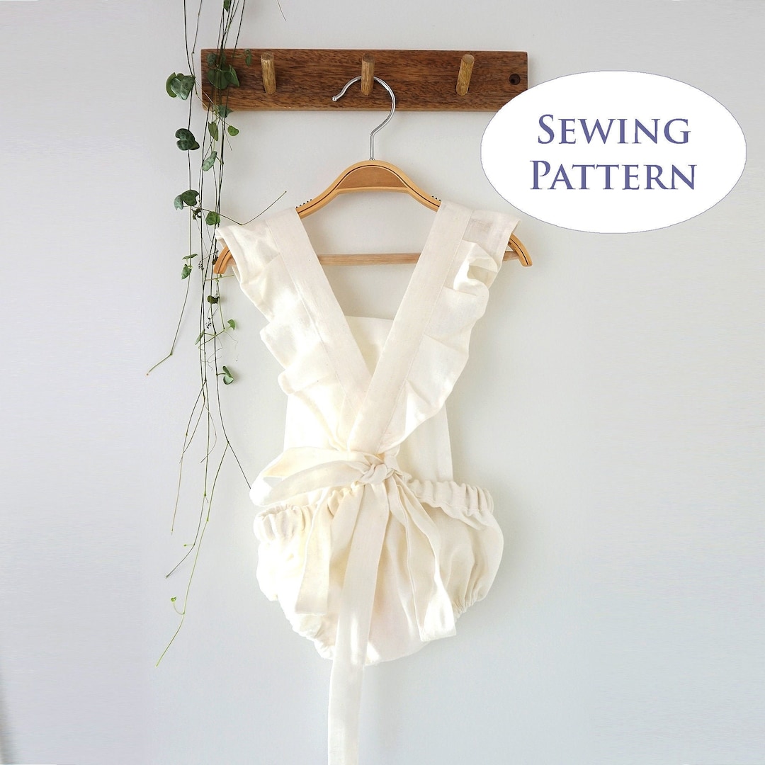 Boho Ruffle Baby Romper Sewing Pattern: Cross-over Straps (PDF Pattern ...