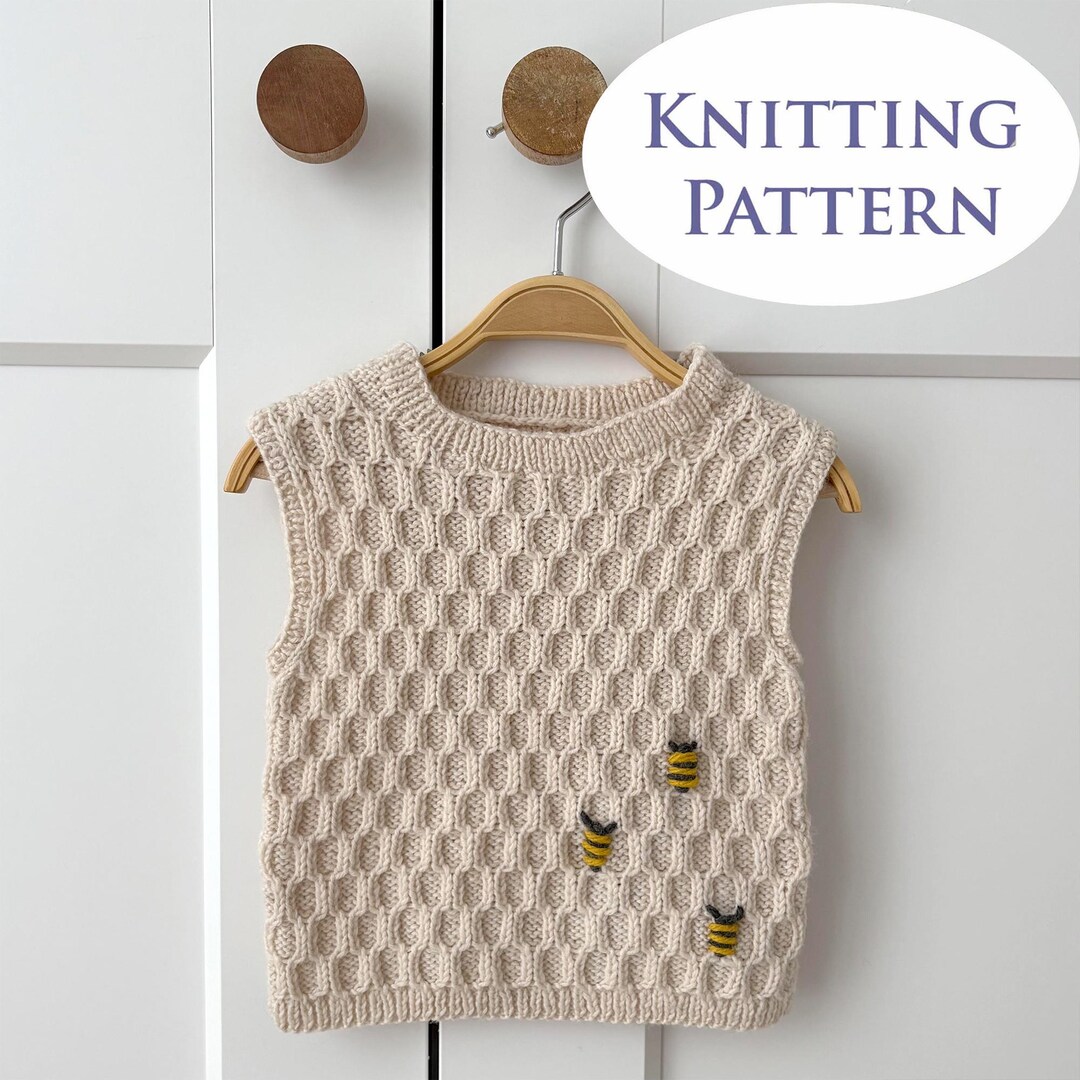 Bee Hive Baby Vest Knitting Pattern: Sizes 3-24 Months (PDF Download ...