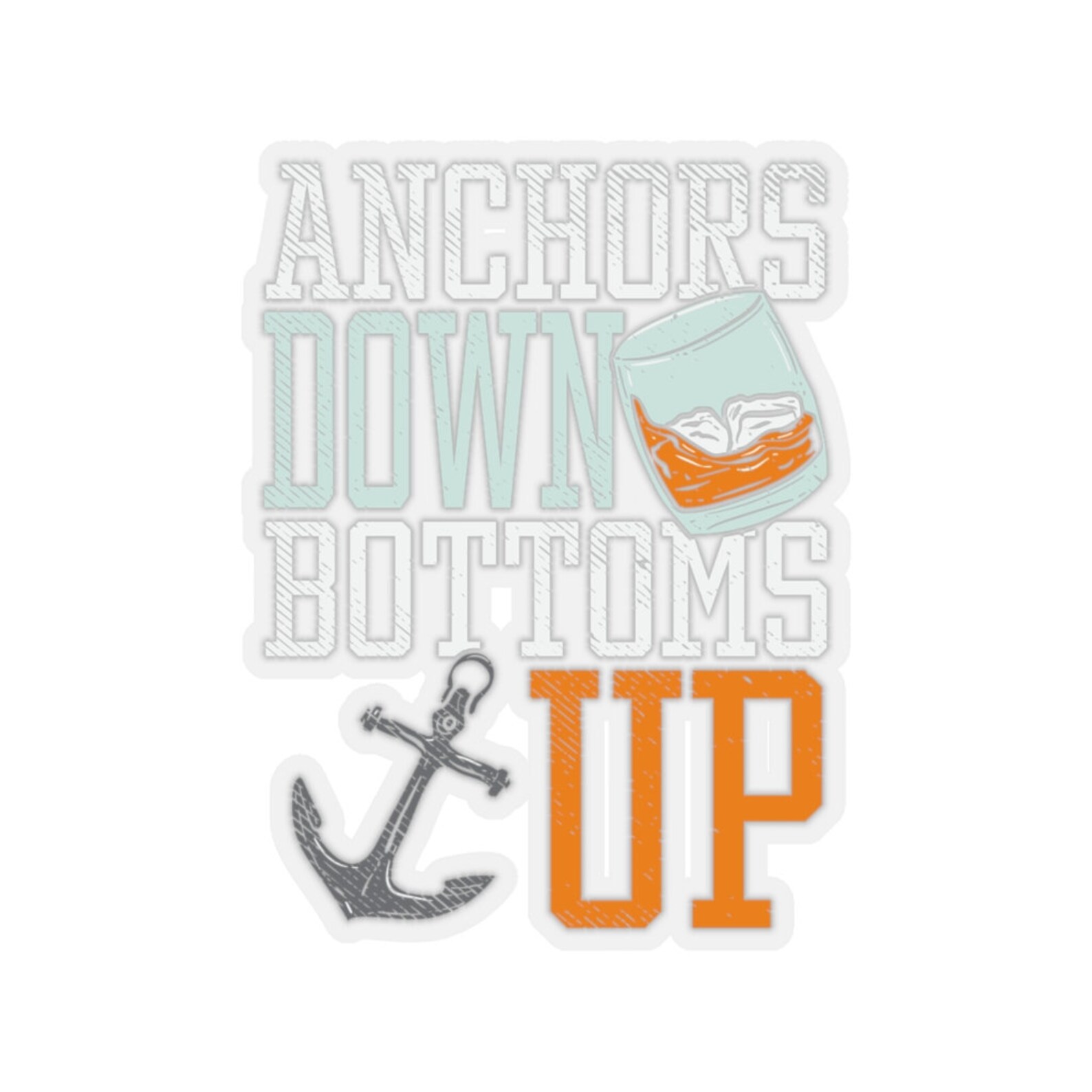 Funny Boating Sailing Anchors Down Sticker - Etsy