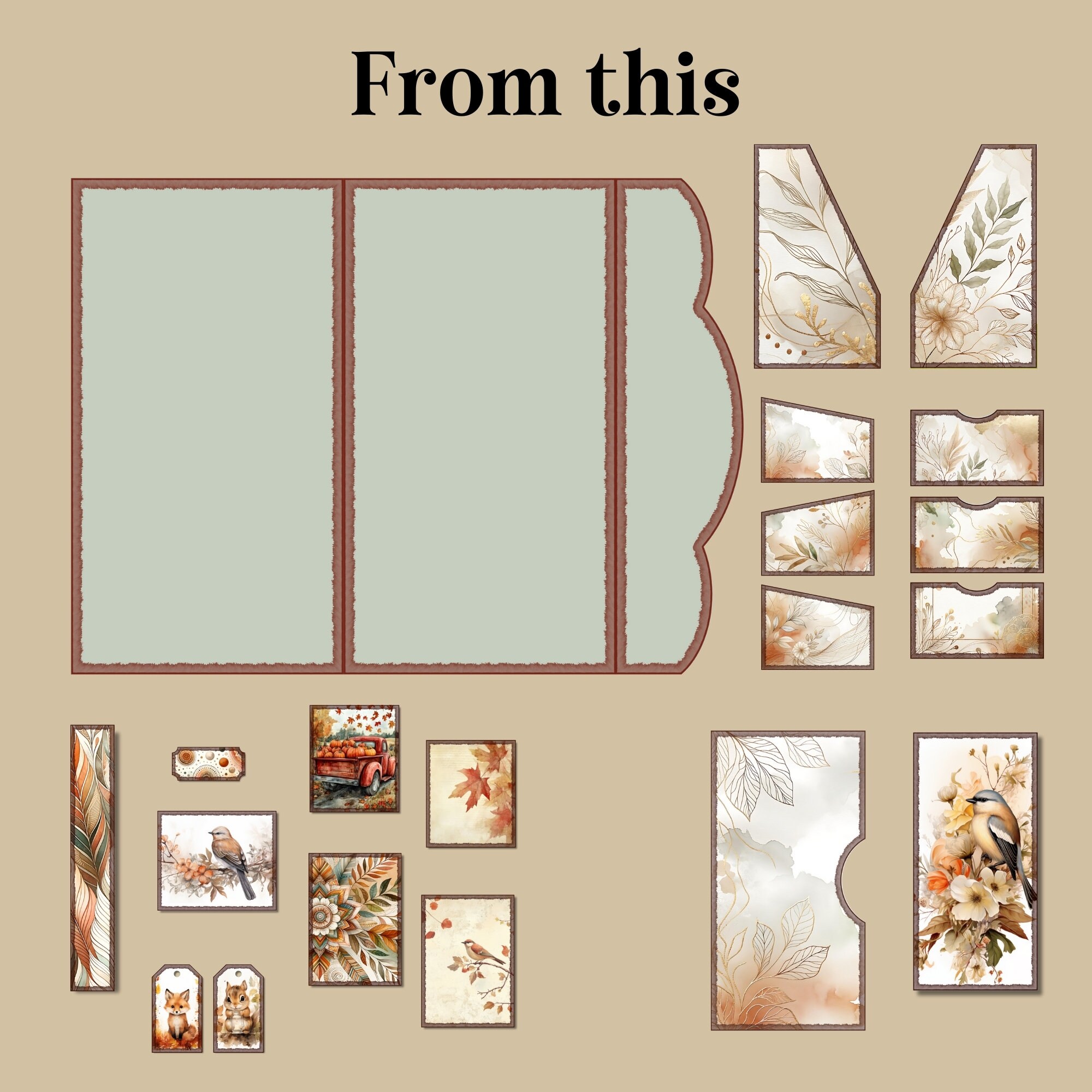 Fall Junk Journal Folio, Junk Journal, Digital Papers Autumn ...