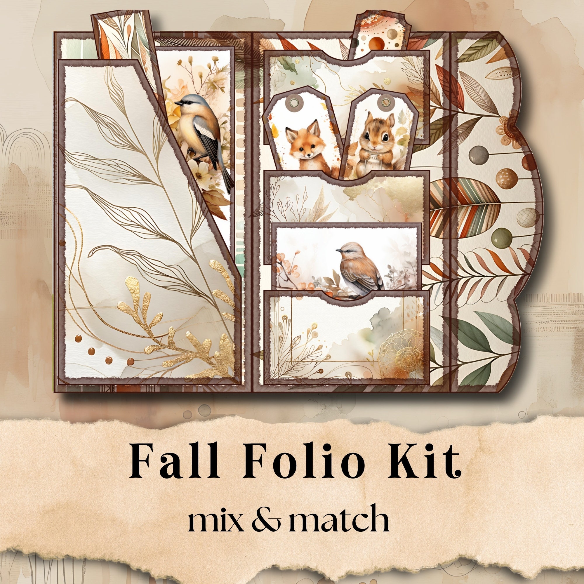 Fall Junk Journal Folio, Junk Journal, Digital Papers Autumn ...