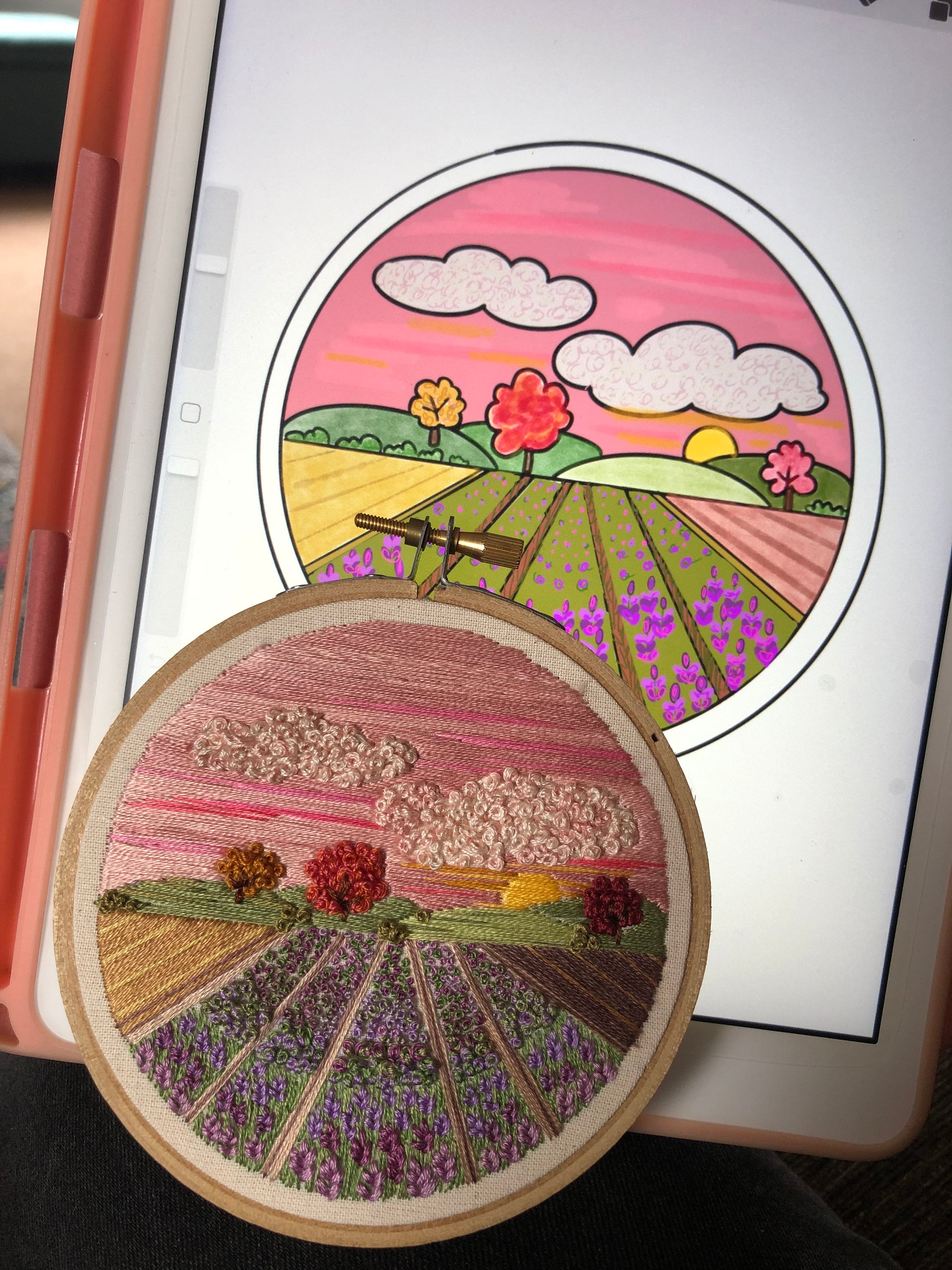 PDF Lavender Landscape Embroidery Pattern Full Step by Step - Etsy
