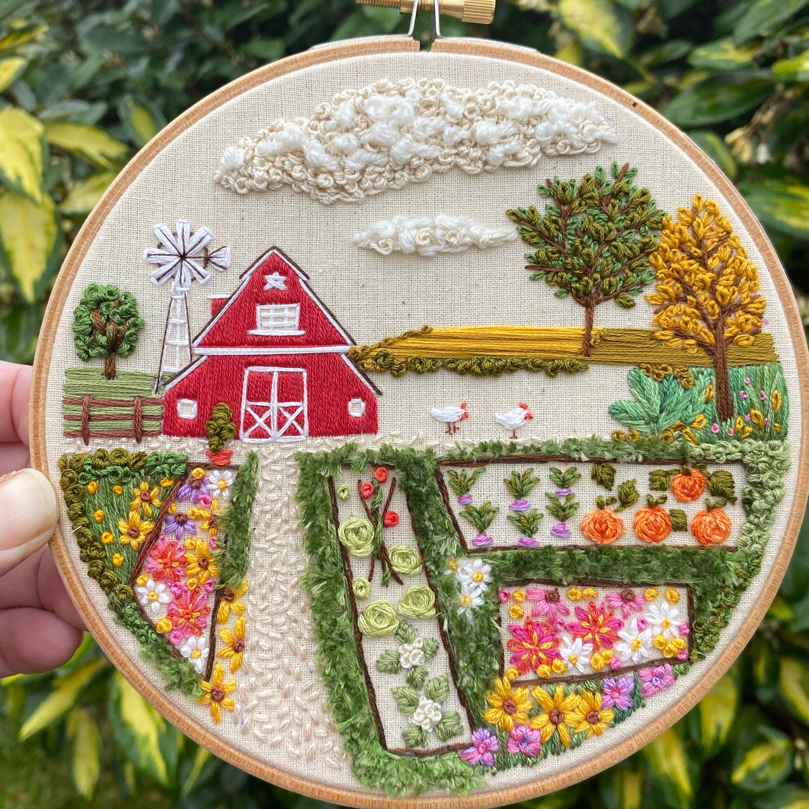 Red Barn Farm Pdf Downloadable Embroidery Pattern - Etsy