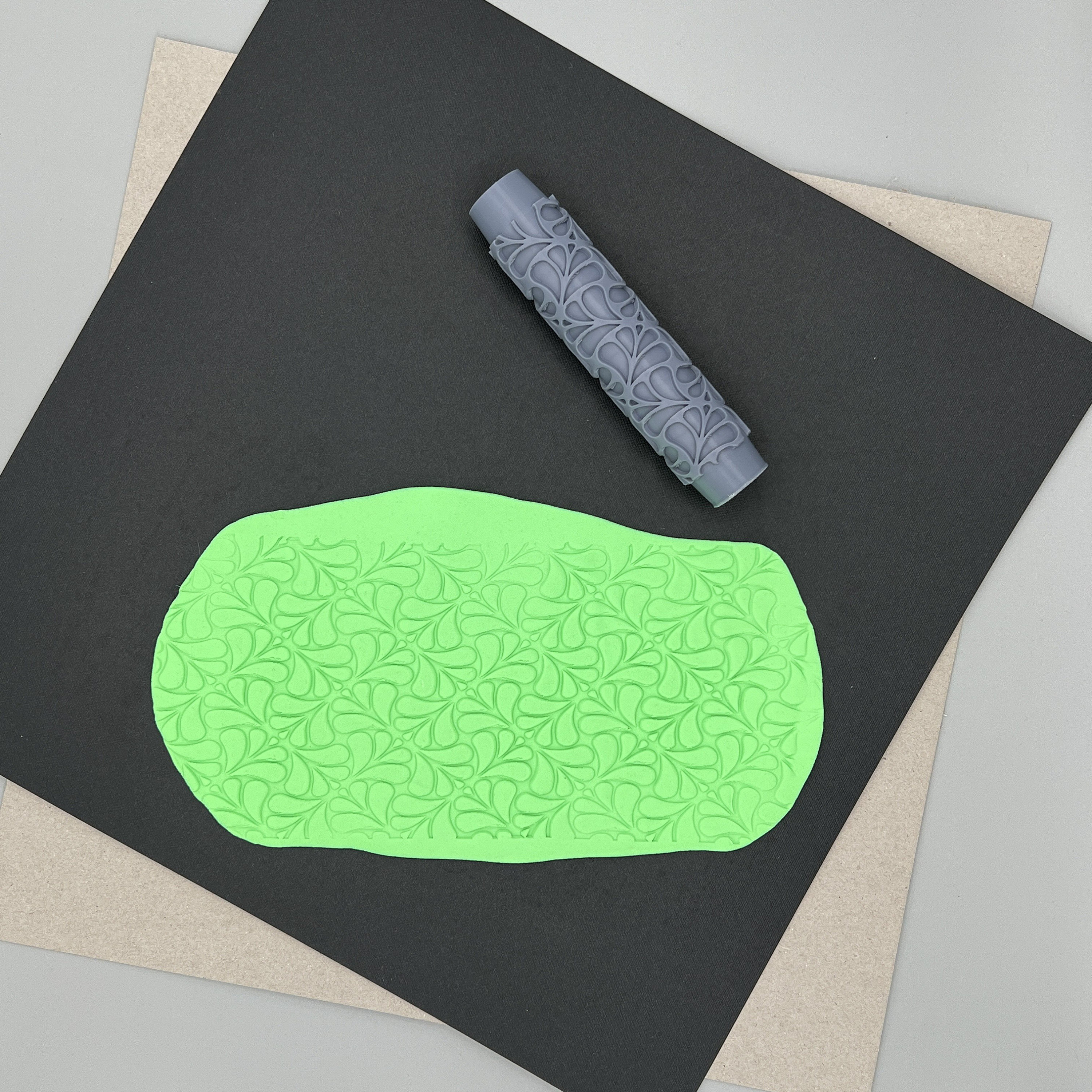 Leaf Flower Repeating Pattern Texture Roller | Polymer Clay Fondant ...