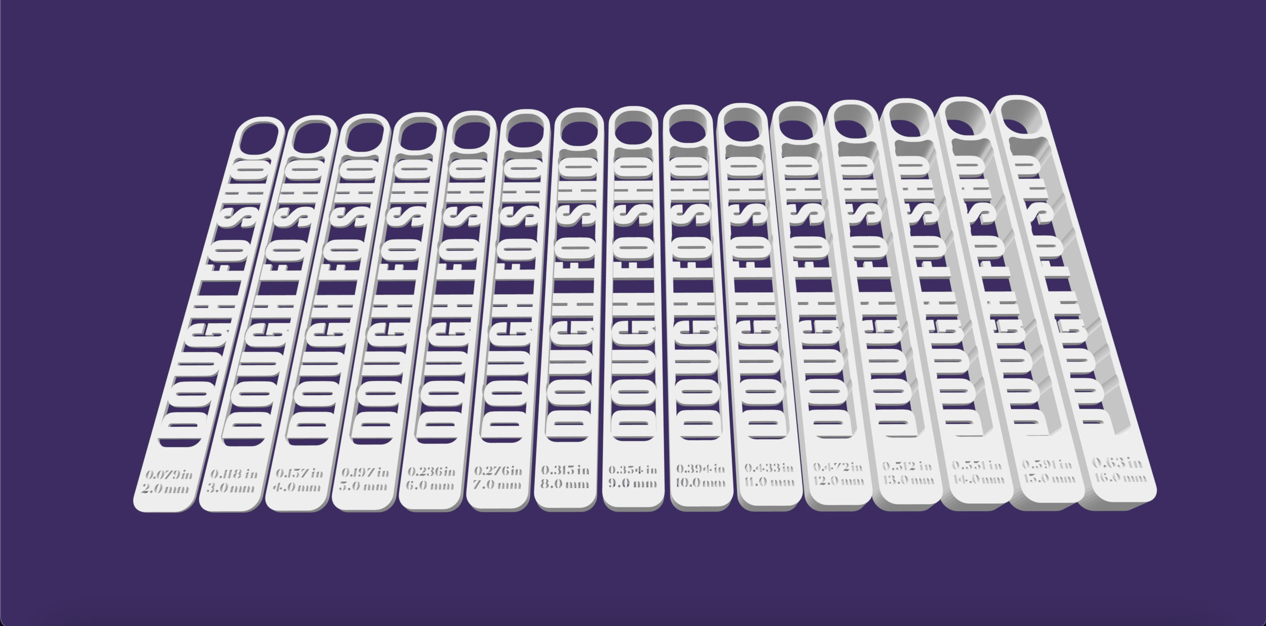 Roller Guides | Depth Rolling Pin Spacers Thickness Gauge | 15 Sizes ...