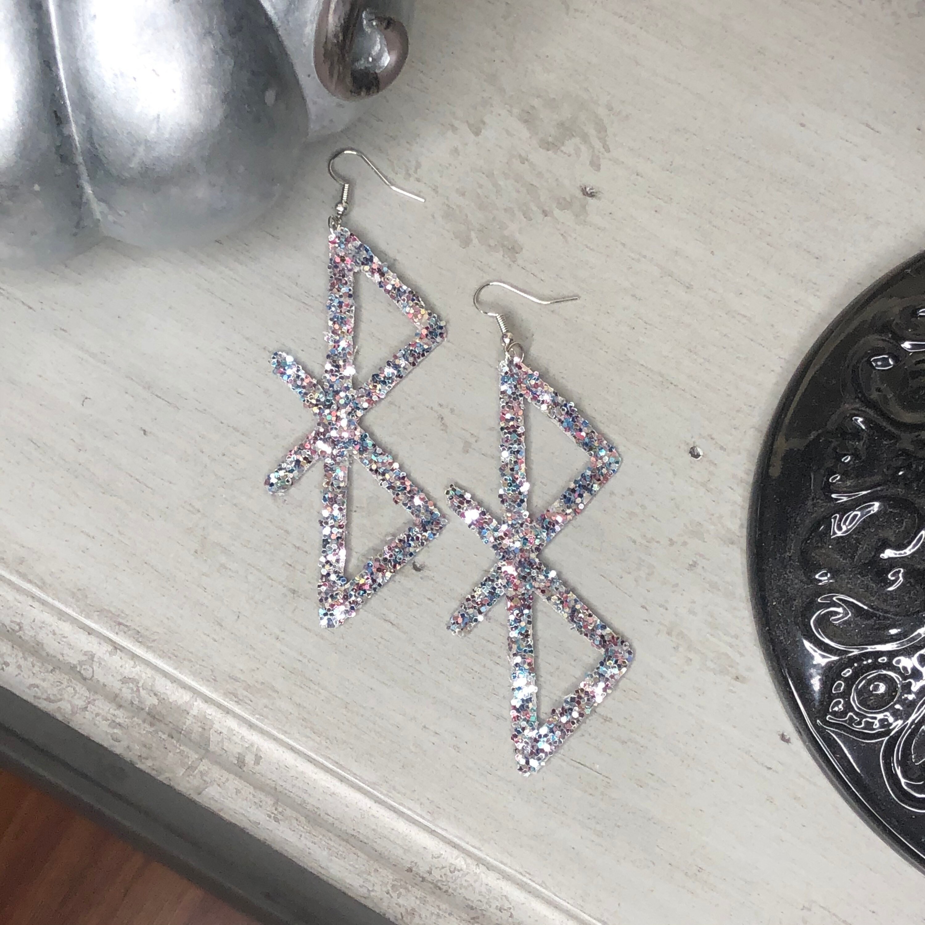 Large Bluetooth Symbol Celtic Rune Drop Dangle Earrings Jewelry ...