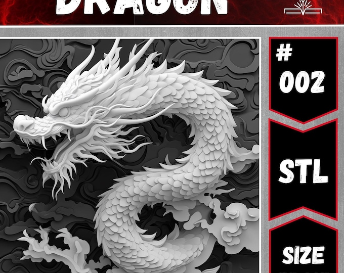 Serpentine Dragon. 3D Model Stl for CNC Machines and 3D Printers ...