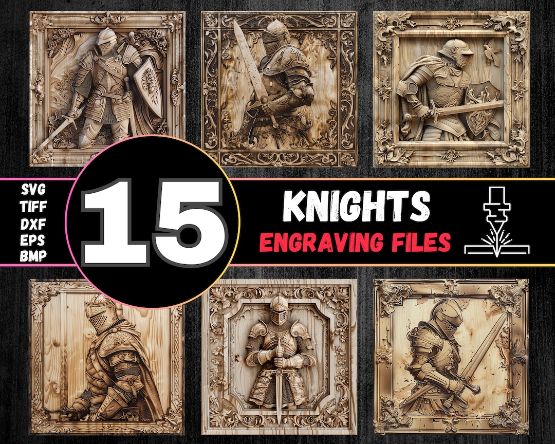 Knight 3D Illusion Laser Engraving Bundle (digital) : Medieval ...