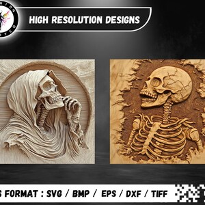 Skeleton 3D Illusion Laser Engraving PNG, Halloween Laserburn File ...