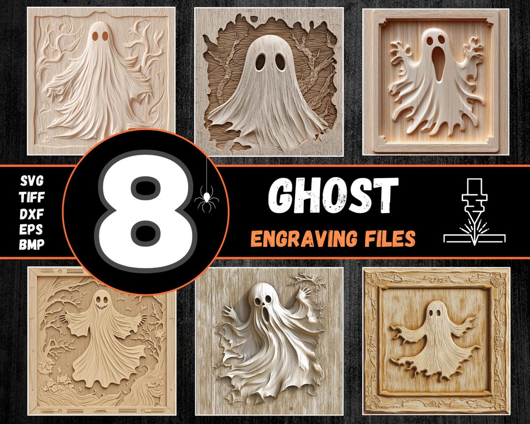 Halloween Ghost 3D Illusion Laser Engraving PNG, Ghosts Depth Illusion ...